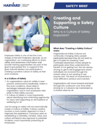 Creating and Supporting a Safety Culture - Harvard Protection Services
