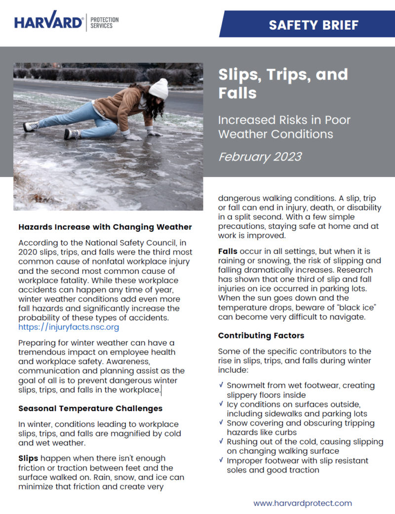 Slips, Trips, and Falls - Harvard Protection Services