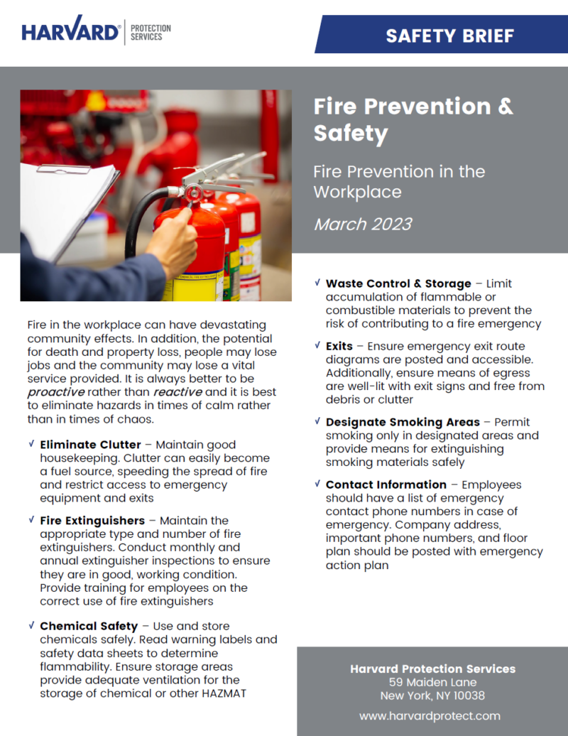 Fire Prevention & Safety - Harvard Protection Services
