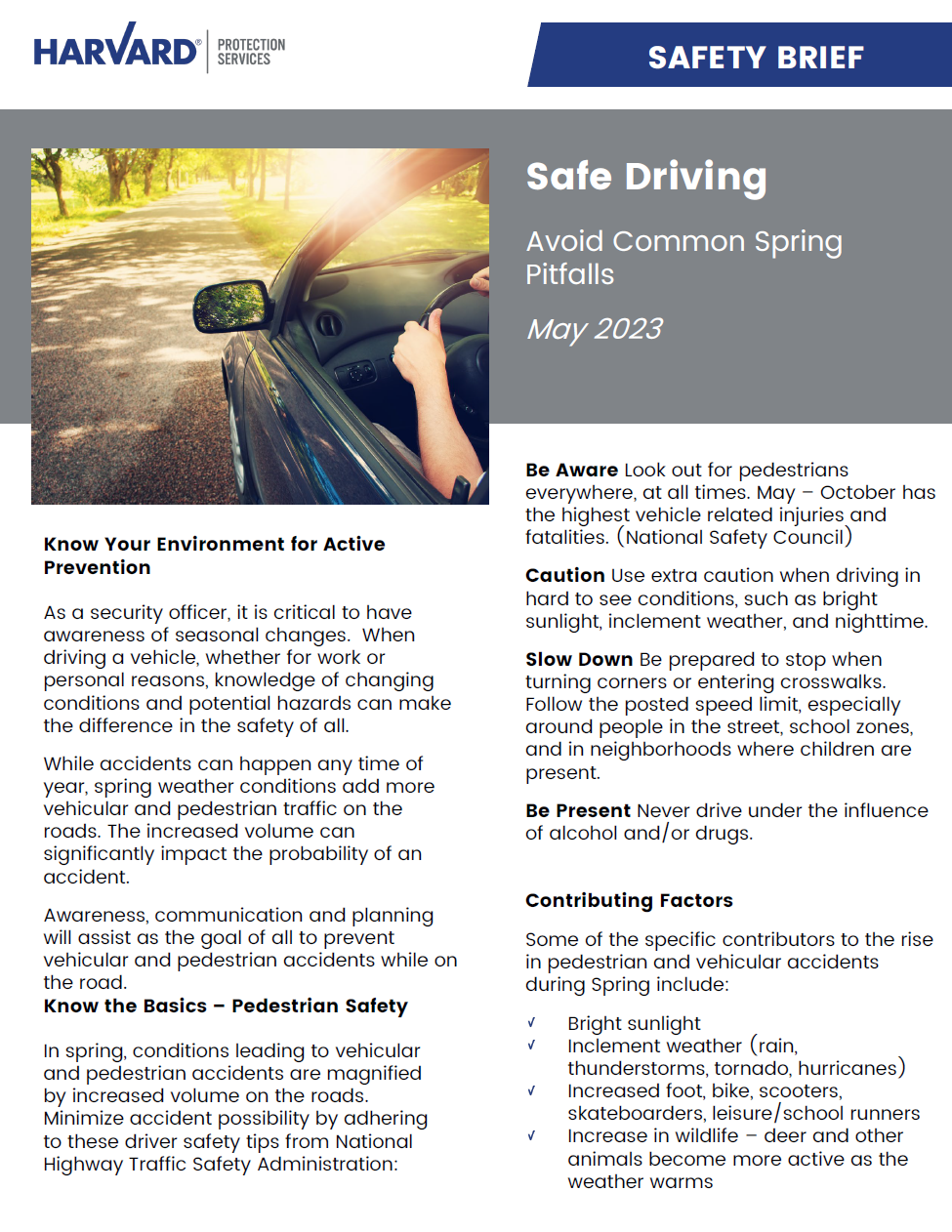 Safe Driving - Harvard Protection Services