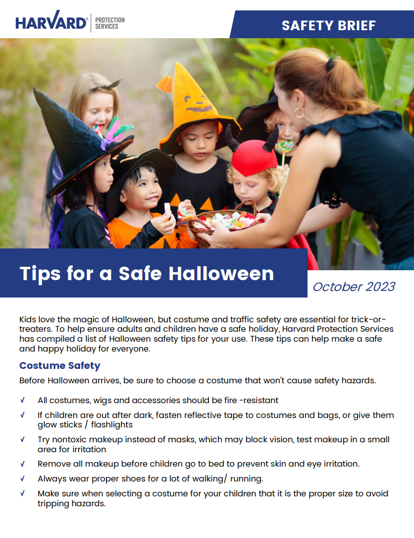 Tips for a Safe Halloween - Harvard Protection Services